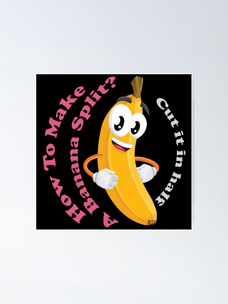 "Yellow Banana Joke | How to make a banana split | Cut it in half ...