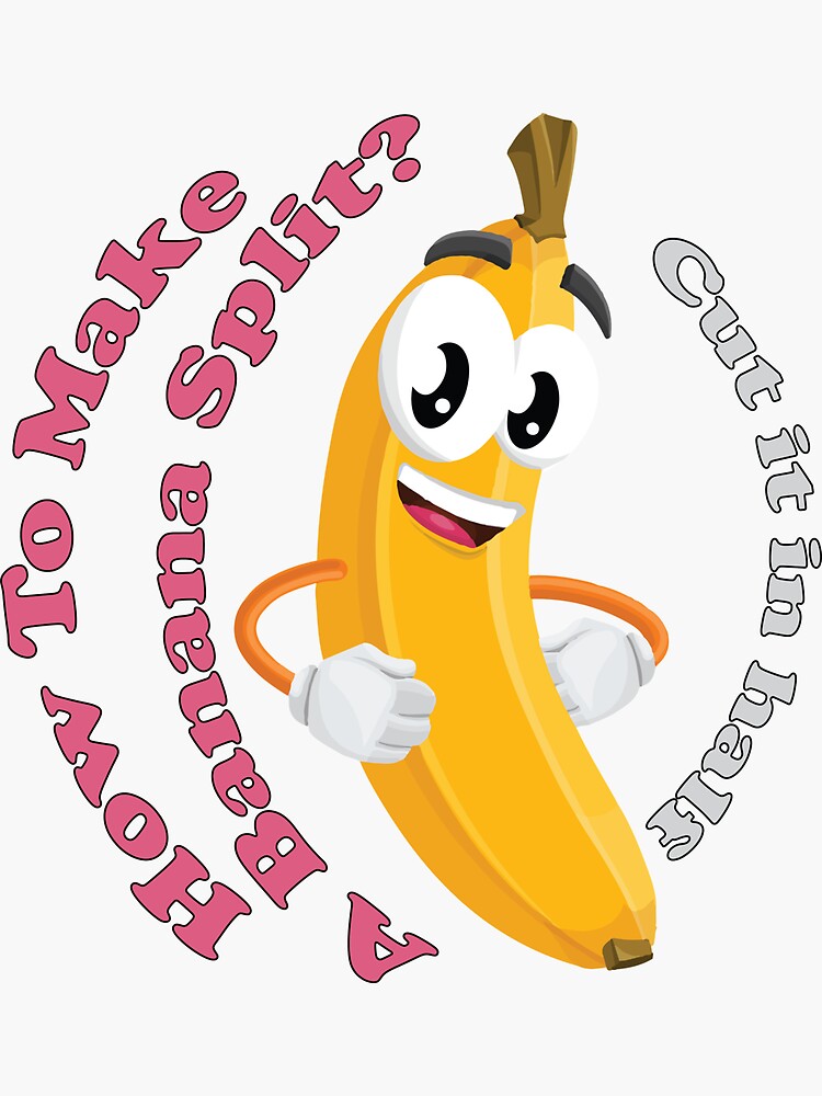 "Yellow Banana Joke | How to make a banana split | Cut it in half ...