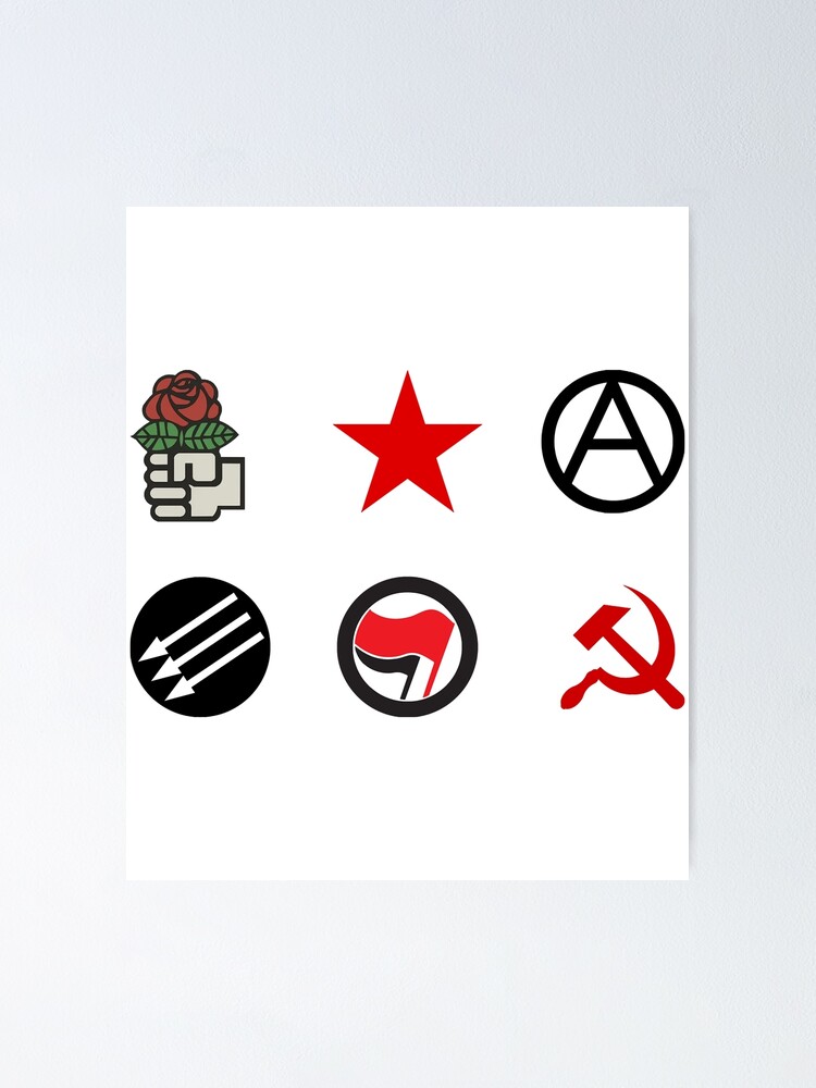 "Leftist Symbols Sticker Pack - Socialist Rose, Red Star, Anarchist 'A ...
