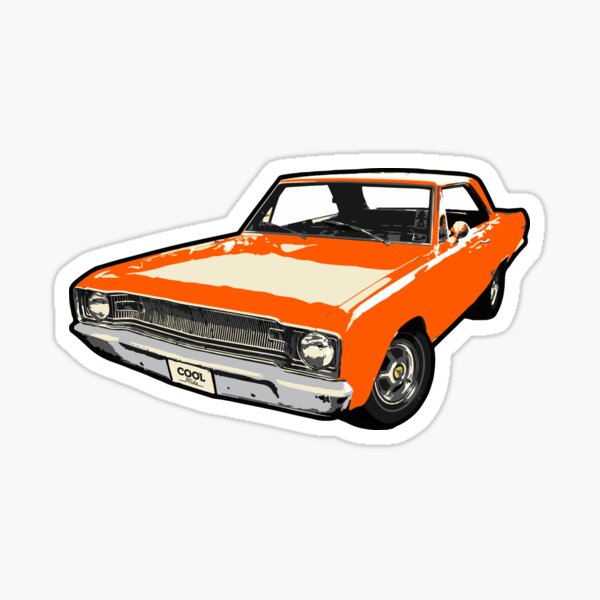"Orange 67 DD Muscle Car" Sticker by CoolRide | Redbubble