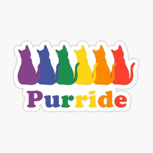 "Purride Pride Cat LGBT Rainbow Cats Lover Pride Month, Cat Supporting ...