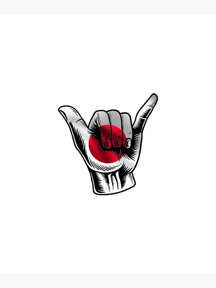 "Shaka with Japan Flag" Poster for Sale by LaPulga10 | Redbubble