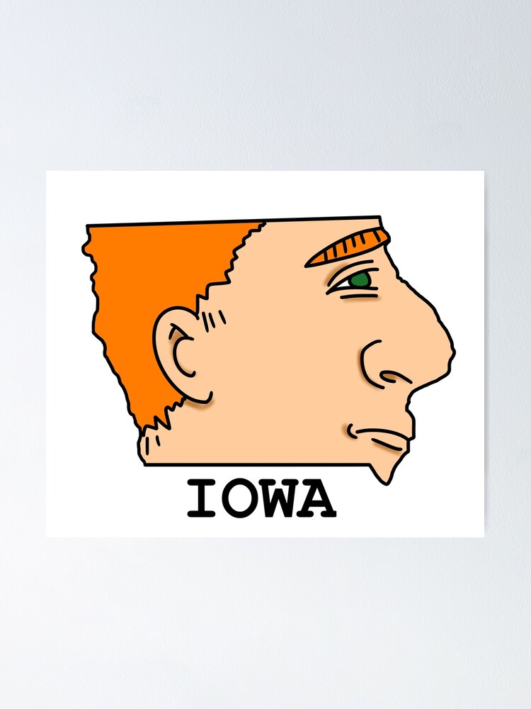 "A funny map of iowa" Poster by funnymaps | Redbubble