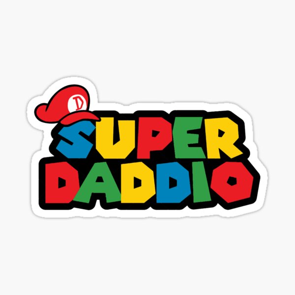 "Super-Daddio Funny Dad Daddy Father Nerdy Video Gaming Lover" Sticker ...
