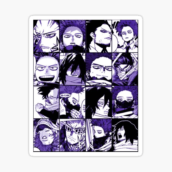 "Aizawa and Shinzo mix manga panels collage color version" Sticker for ...