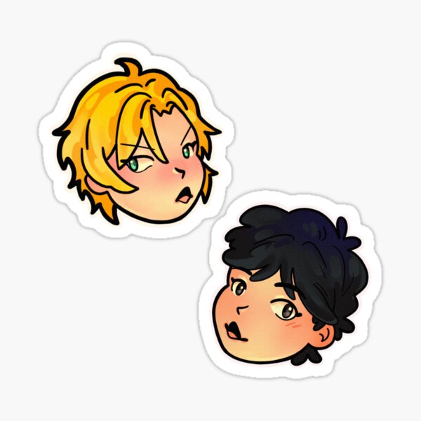 "AshxEiji" Sticker by LindsayArts | Redbubble