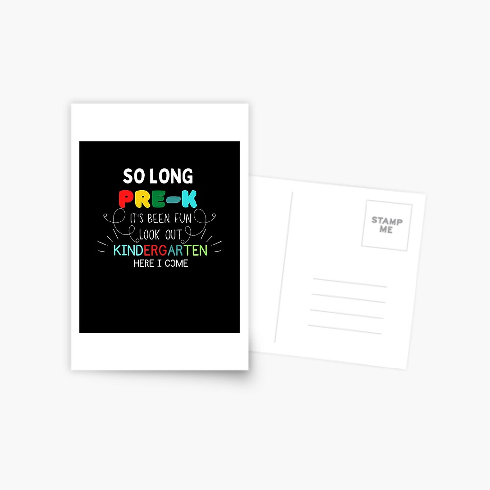  Pre K Graduation Kindergarten 1st Grade Class Of 2022 Kids Postcard 