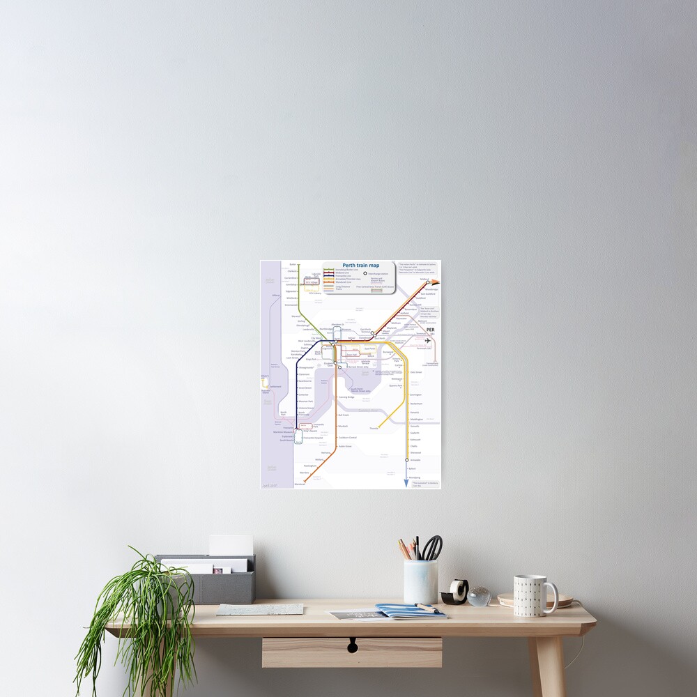 "Perth Train Map" Poster for Sale by Railmaps | Redbubble