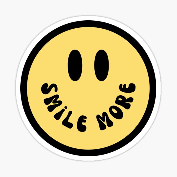 "Smile More Smiley Face" Sticker for Sale by livethepreplife | Redbubble