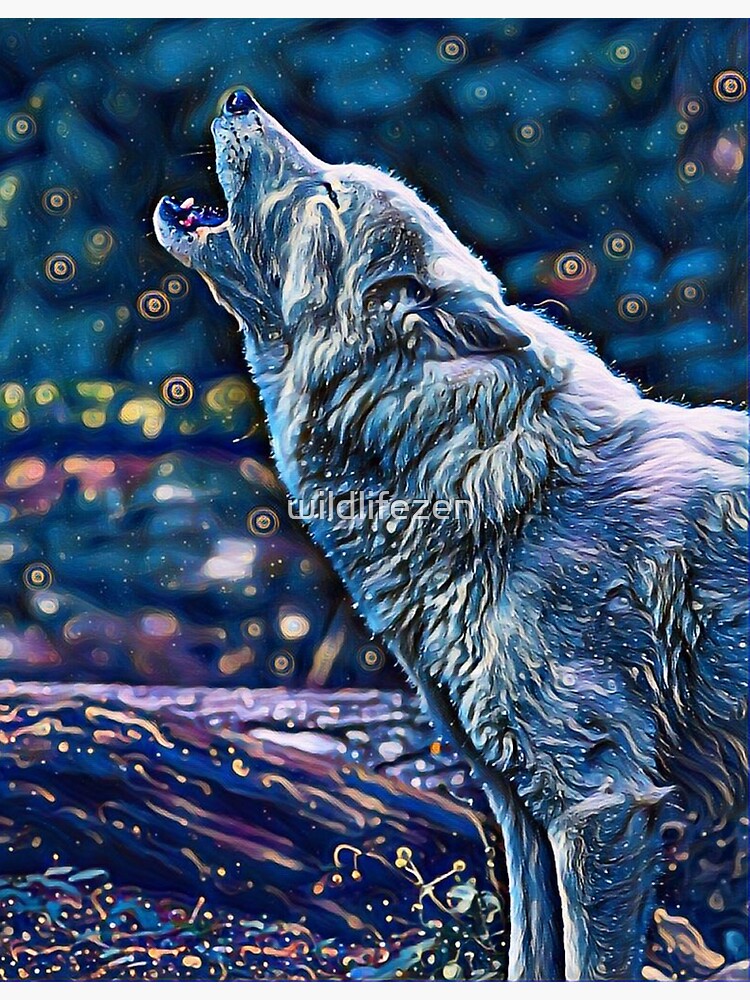 "Howling Wolf Painting" Poster for Sale by wildlifezen | Redbubble