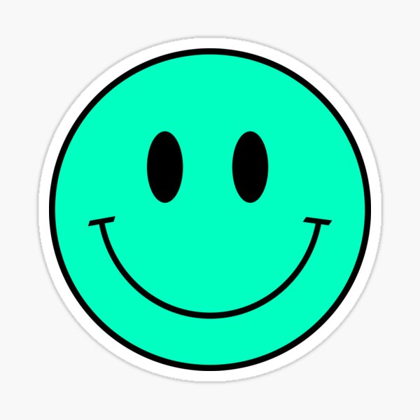 "Teal Smiley Face" Sticker for Sale by BahamaBums | Redbubble