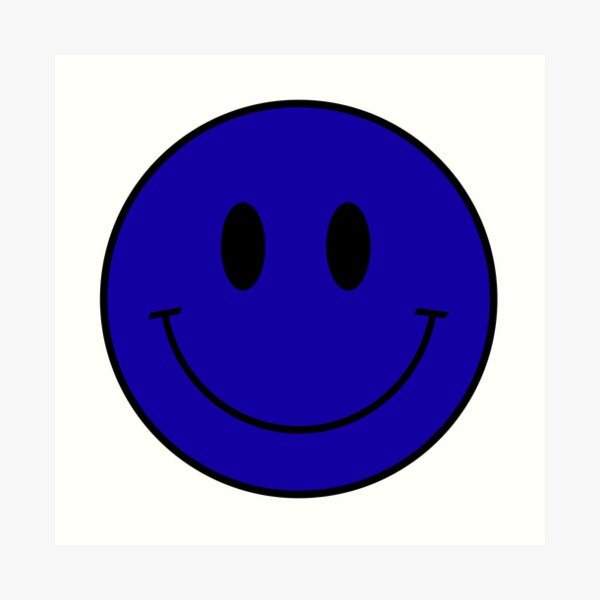 "Dark Blue Smiley Face" Art Print for Sale by BahamaBums | Redbubble