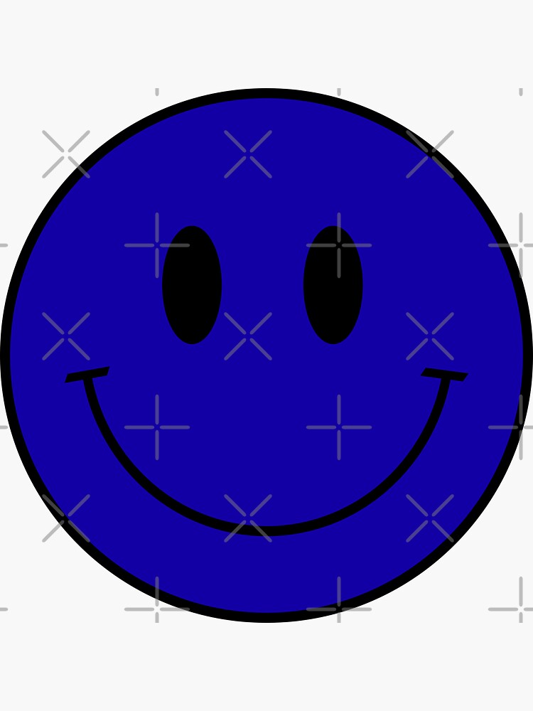 "Dark Blue Smiley Face" Sticker for Sale by BahamaBums | Redbubble