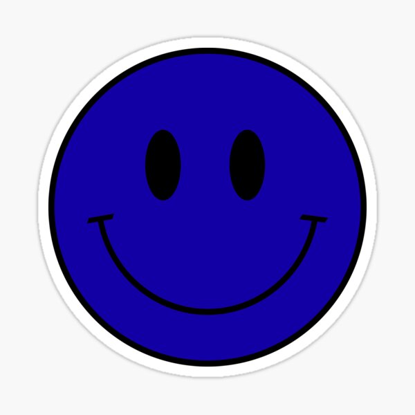 "Dark Blue Smiley Face" Sticker for Sale by BahamaBums | Redbubble