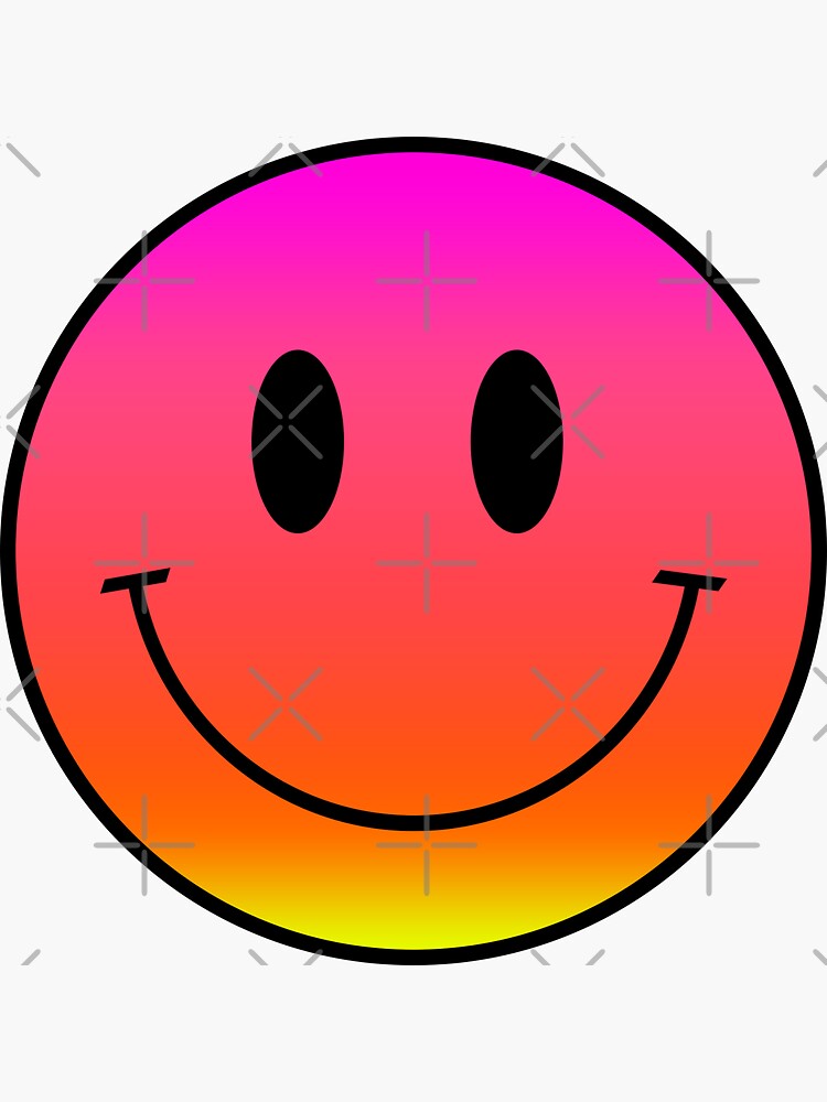 "Sunset Smiley Face" Sticker for Sale by BahamaBums | Redbubble