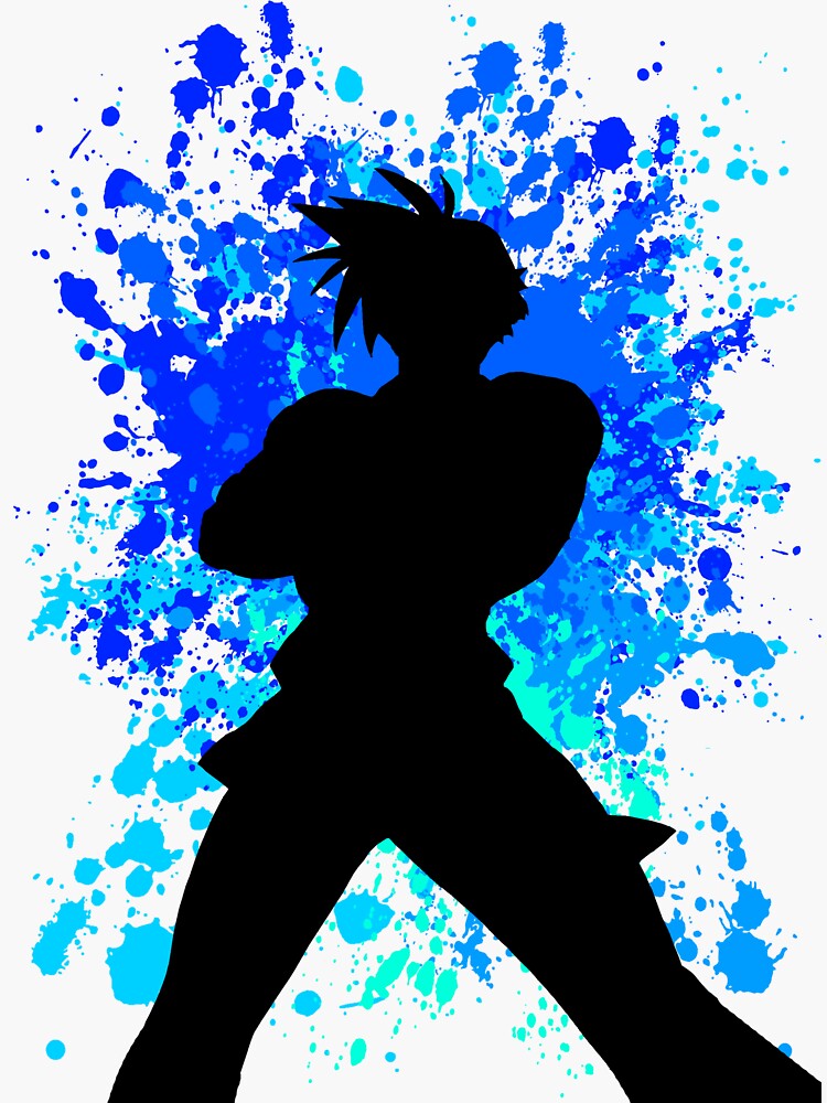 "Kamina Inspired Paint Splatter Anime Shirt" Sticker for Sale by ...