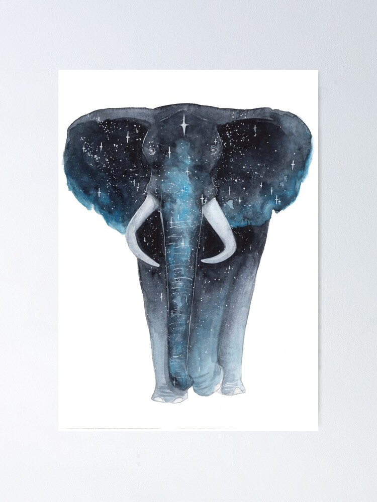 "Galaxy elephant" Poster by Threeleaves | Redbubble