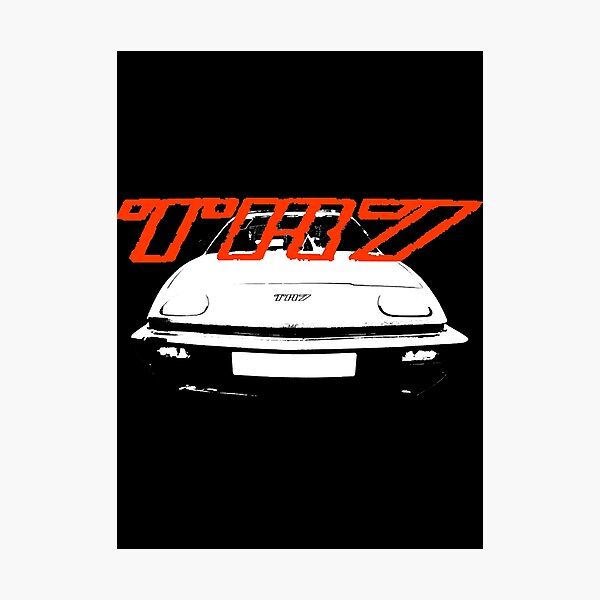 "Triumph TR7 British classic car monoblock black and white with logo ...