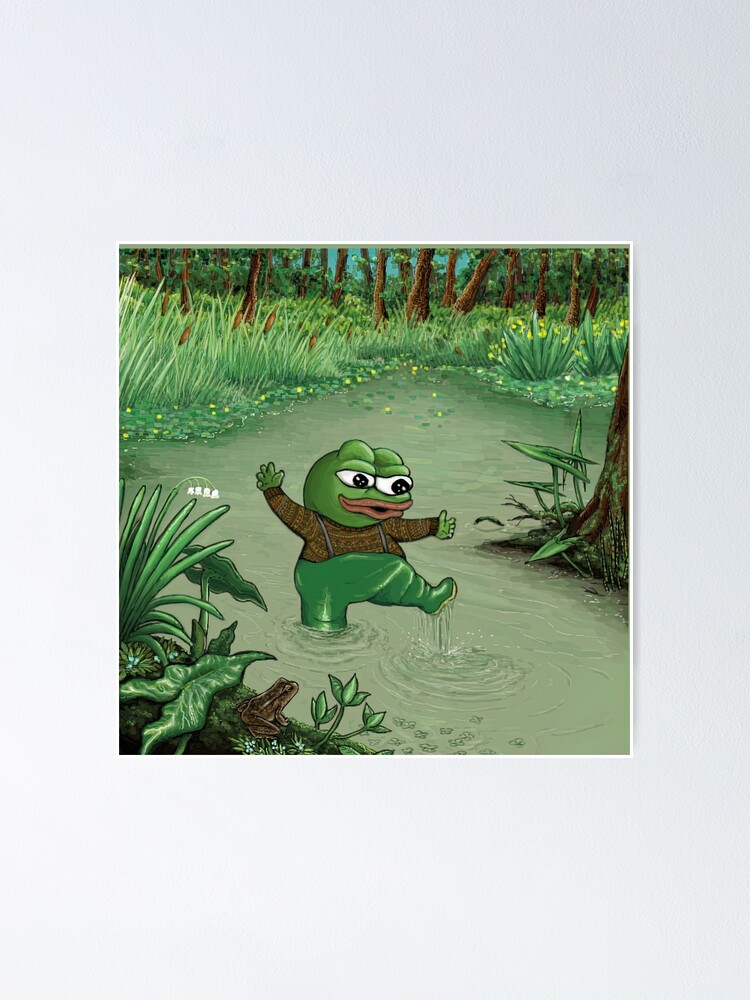 Póster «Pepe La Rana Feliz Pisando Fuerte En Un Pantano Del Bosque» de ...