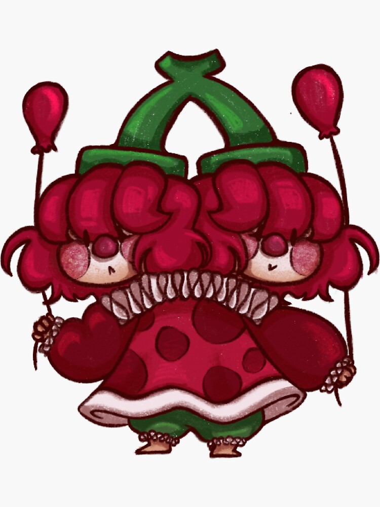 "Cherry Clown Sticker" Sticker for Sale by JuicedPhrog | Redbubble