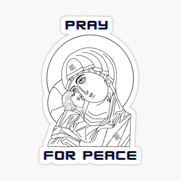 "Pray For Peace" Sticker by Sophia-Adams | Redbubble