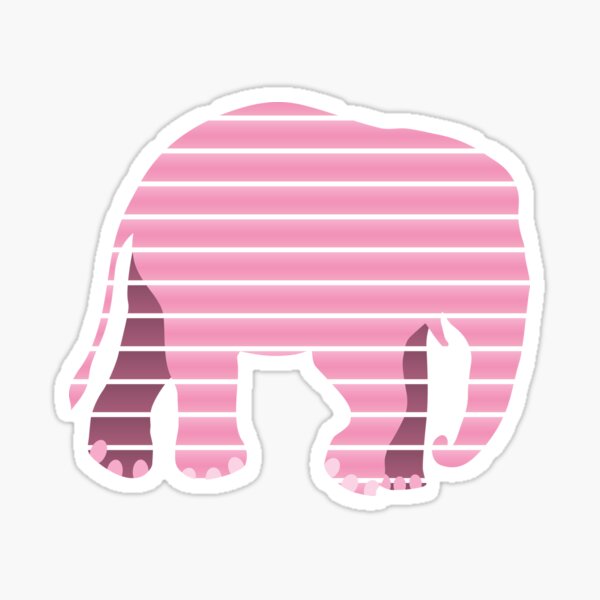 "Pink Elephant" Sticker for Sale by waiwarna | Redbubble