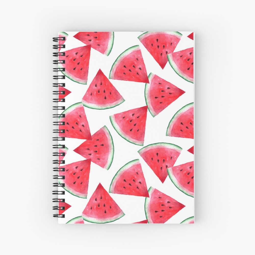 "Juicy watermelon. Watercolor Tropical Fruit" Spiral Notebook for Sale ...