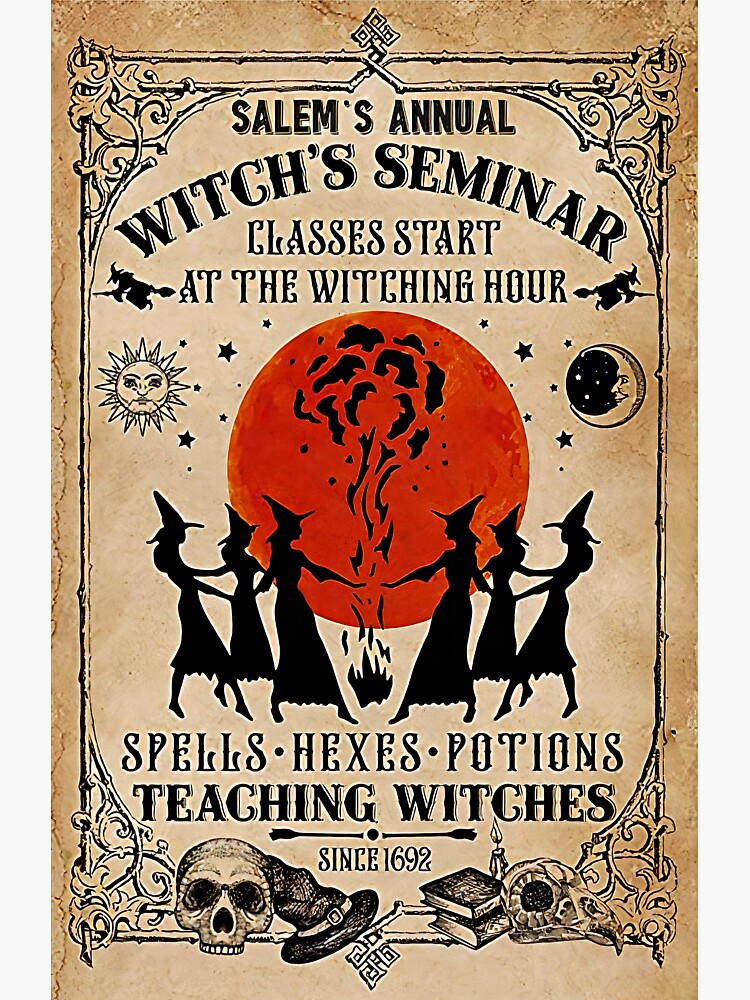"Salem's Annual Witch's Seminar Vintage Poster, Witch Poster, Witch ...