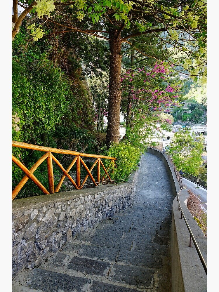 "Positano Village Walking Down Steps | Amalfi Coast Italy" Poster for ...