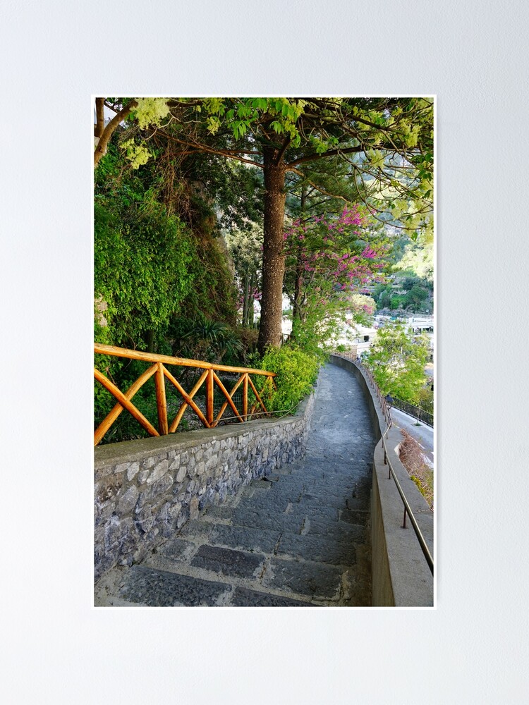 "Positano Village Walking Down Steps | Amalfi Coast Italy" Poster for ...