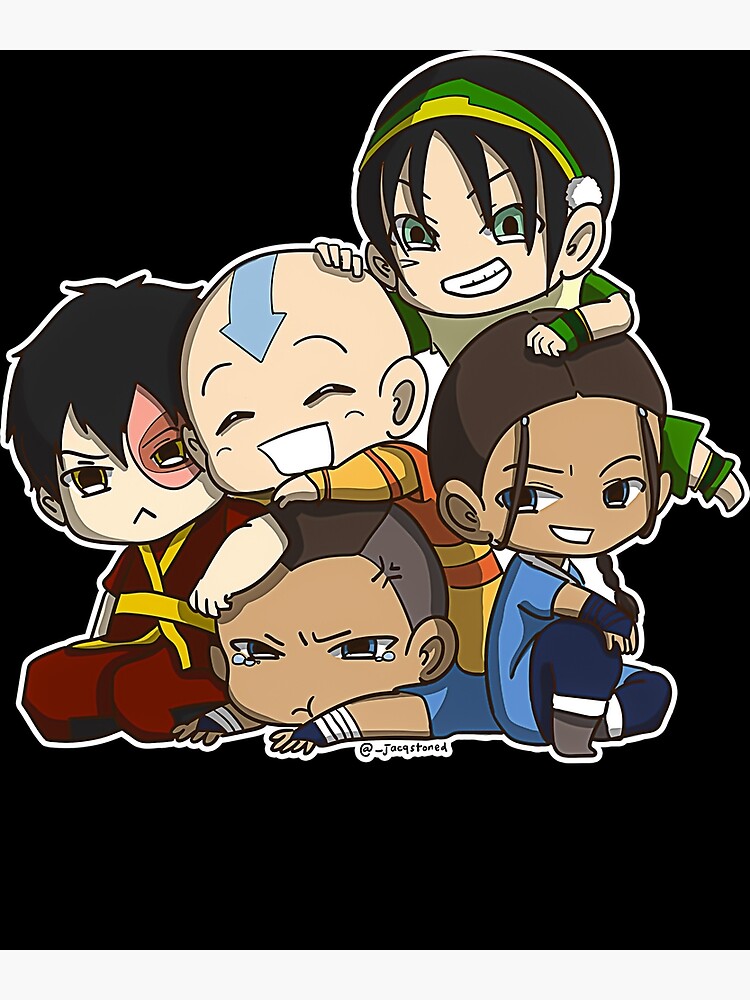 "Avatar the Last Airbender Chibi Gaang Sticker Sticker" Poster for Sale ...