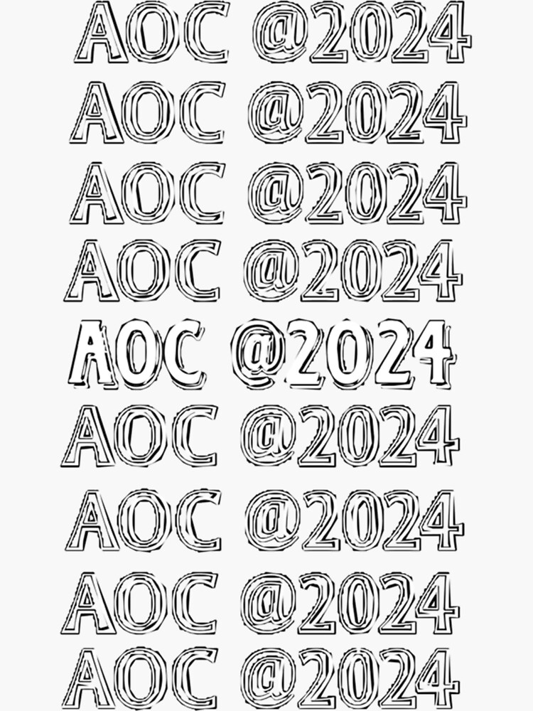 "AOC see through Alexandria Ocasio Cotrez I2024 2021 gh " Sticker for ...