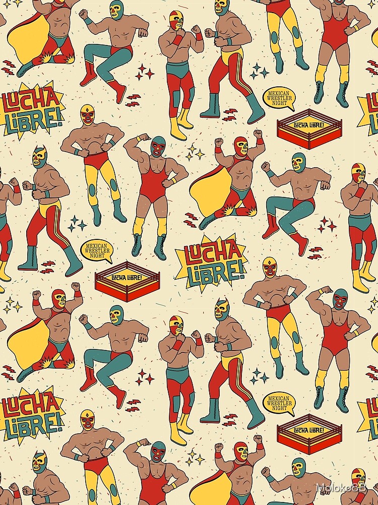 "Lucha Libre Seamless Pattern.Luchadores Heroes. Mexican Wrestler Night ...