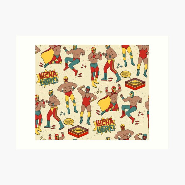 "Lucha Libre Seamless Pattern.Luchadores Heroes. Mexican Wrestler Night ...