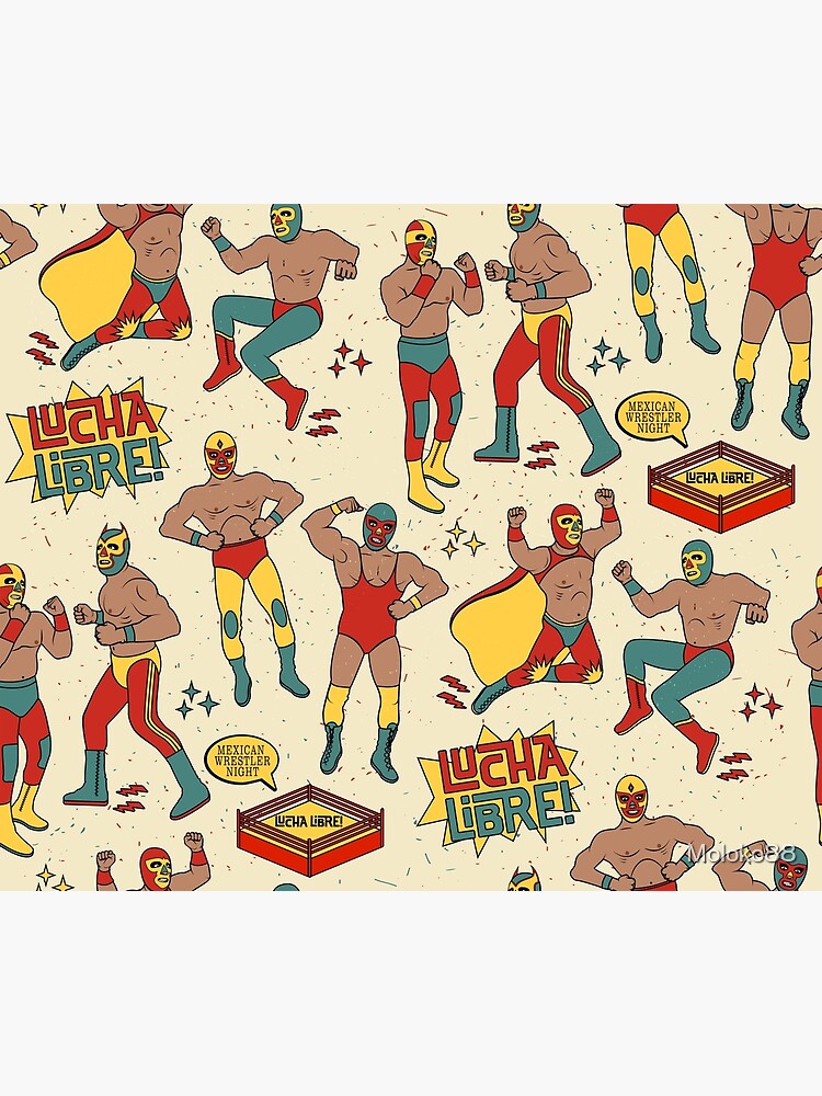 "Lucha Libre Seamless Pattern.Luchadores Heroes. Mexican Wrestler Night ...