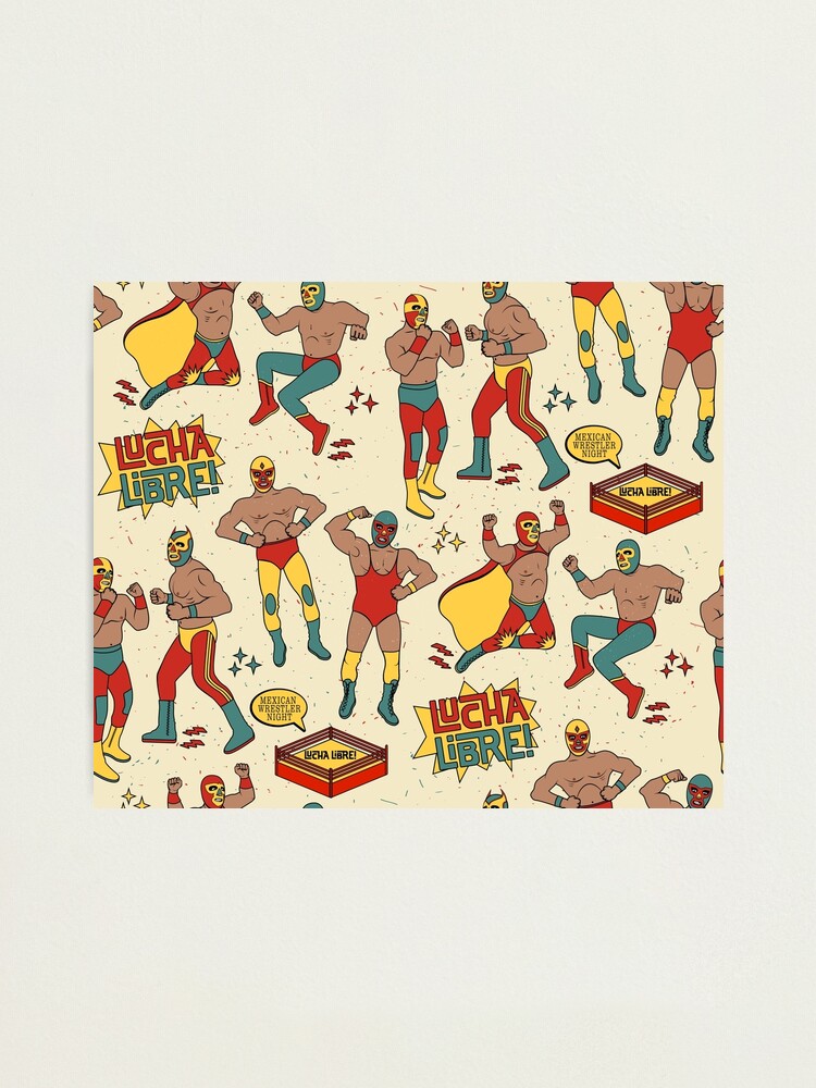 "Lucha Libre Seamless Pattern.Luchadores Heroes. Mexican Wrestler Night ...