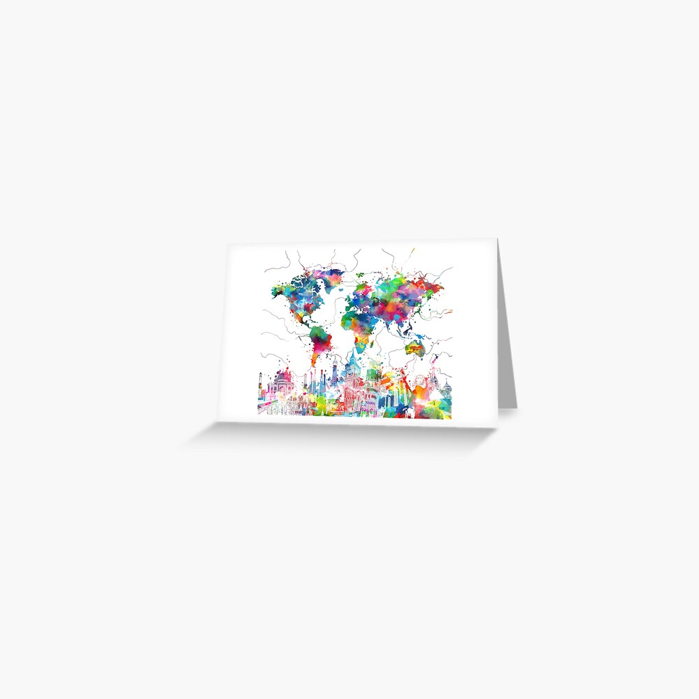 "world map" Greeting Card by BekimART | Redbubble