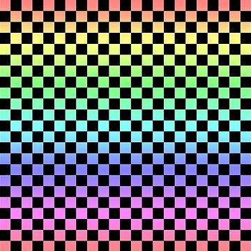 "Black Checkered Rainbow Ombre Pattern" Canvas Print for Sale by ...