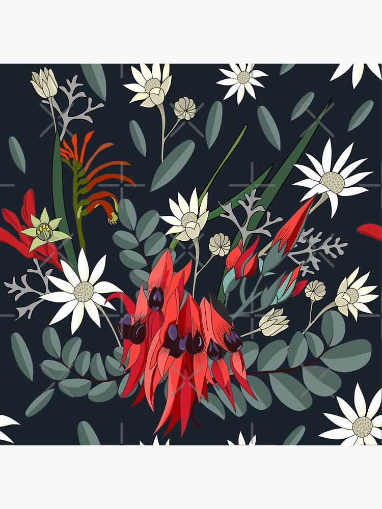 "hand drawn mixed australian native flower seamless pattern with ...