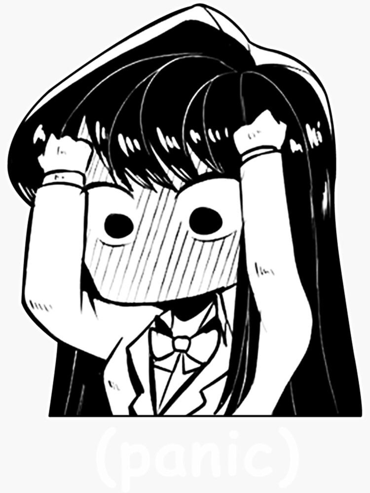 Pegatina Divertido Manga Panic Chibi Komi San Meme Clásico De Mayhuenipfuh Redbubble