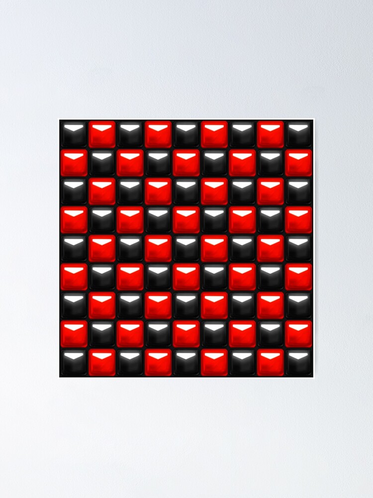 "Beat Saber Block Pattern 2022 - Crimson Red & Black" Poster for Sale ...
