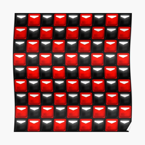 "Beat Saber Block Pattern 2022 - Crimson Red & Black" Poster for Sale ...