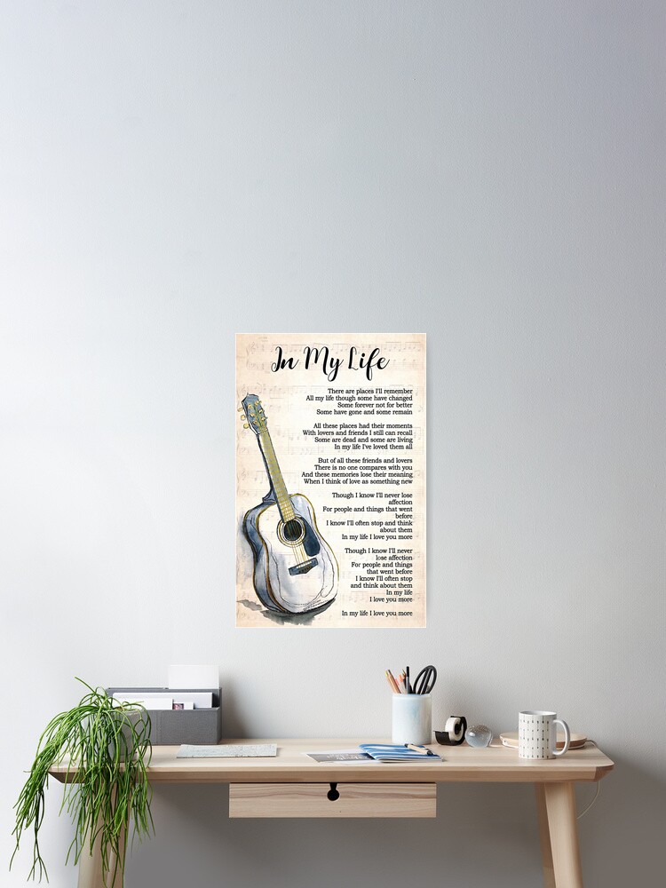 "In My Life Lyrics Poster, The Beatles Song Lyrics Poster, Song Poster ...