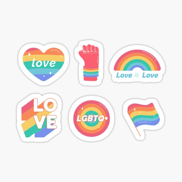 "Pride Month Rainbow Stickers Pack" Sticker for Sale by Afterglass ...