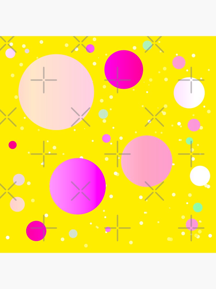 "Pink and yellow (dot pattern)" Sticker for Sale by lausn | Redbubble