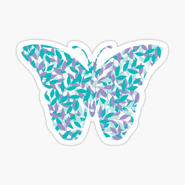 "Purple Green Floral Butterfly " Sticker for Sale by geraldineMS ...