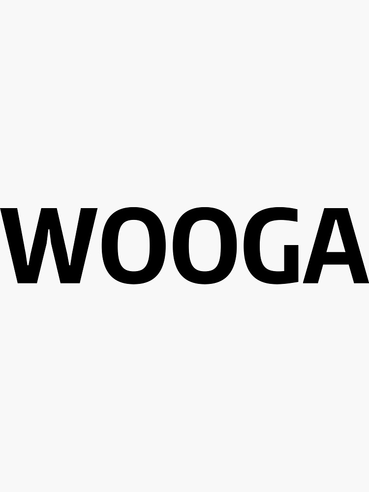 "Wooga" Sticker for Sale by tasa3DIT | Redbubble