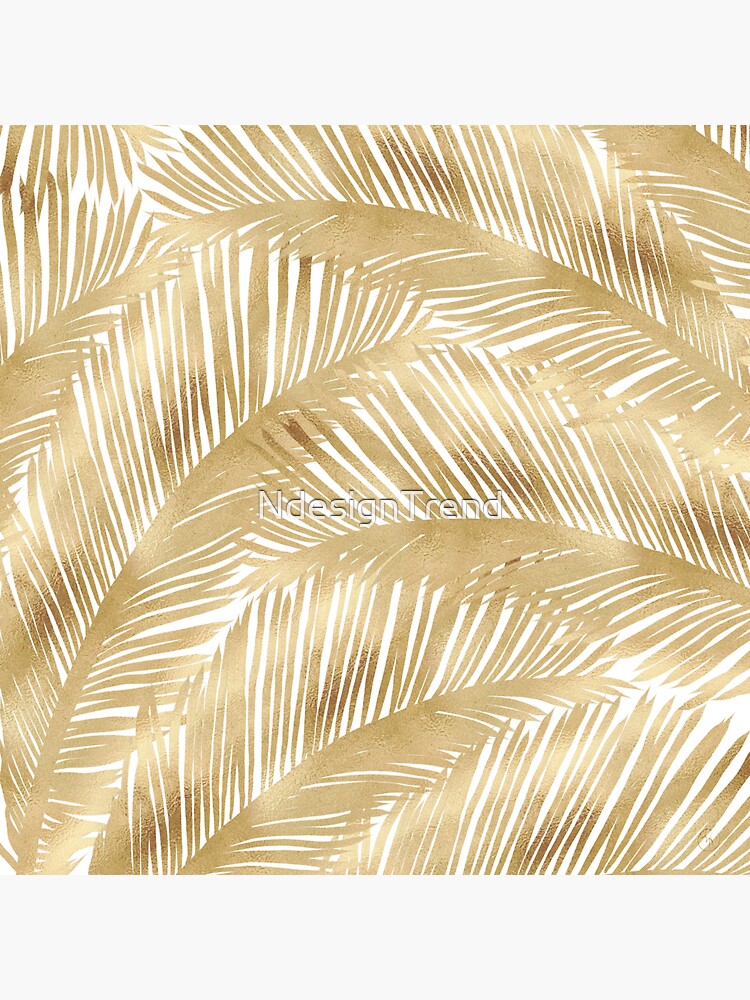 "Modern Gold Palm Leaf Tropical Pattern" Sticker for Sale by ...