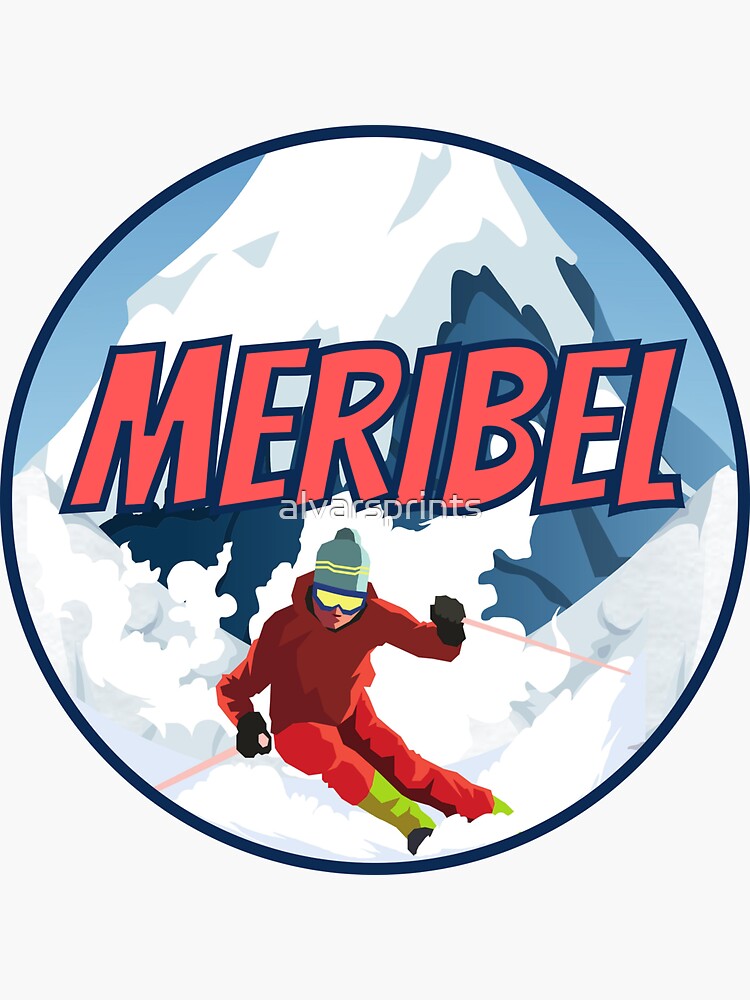 "Meribel Ski Resort" Sticker for Sale by alvarsprints | Redbubble