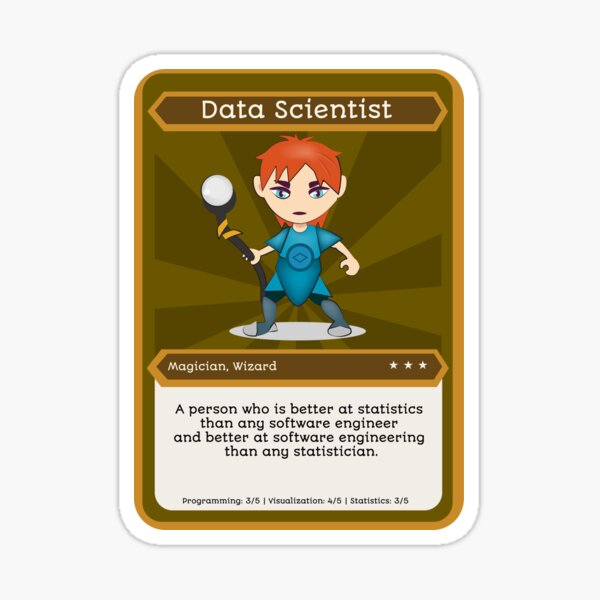 "Data Scientist as a Card Character" Sticker for Sale by deffro | Redbubble